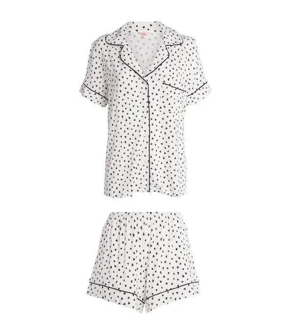 Eberjey Valentines Day Heart Gisele Short Pyjama Set - Ivory