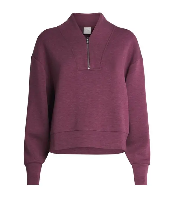 Varley Doublesoft Davidson Quarter-zip Sweatshirt - Burgundy
