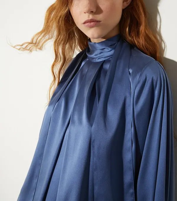 Max & Co. Stretch-silk Scarf-neck Maxi Dress
