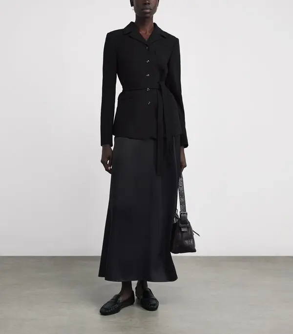 Theory Satin Midi Skirt