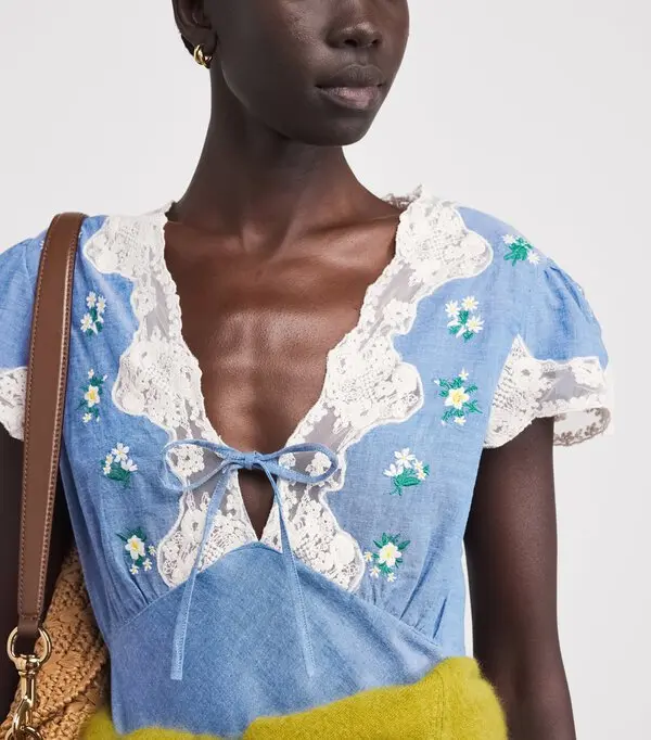 Rixo Amari Bud Embroidered Midi Dress
