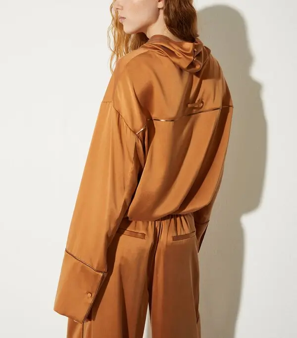 Max & Co. Stretch-silk Cowl-neck Blouse - Yellow