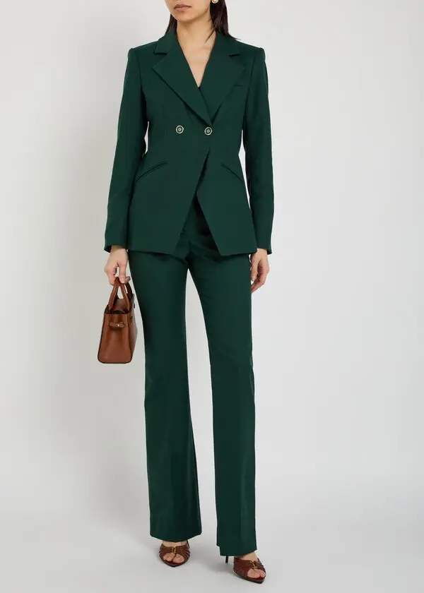 Veronica Beard Amos Double-breasted Blazer - Dark Green