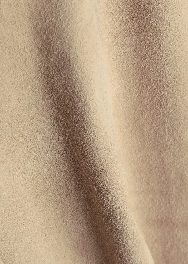 Stouls Flared-leg Suede Trousers - Beige