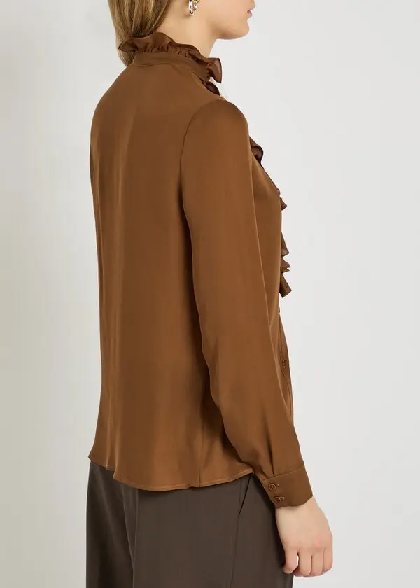 NILI LOTAN Lily Ruffled Silk Blouse