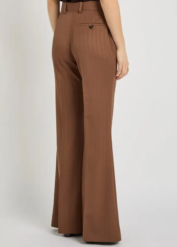 Stella McCartney Bootcut Wool Trousers - Orange