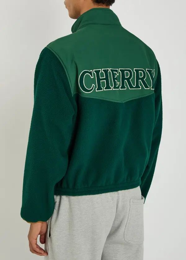 CHERRY LOS ANGELES Racing Appliquéd Panelled Fleece Jacket