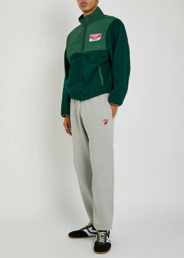 CHERRY LOS ANGELES Racing Appliquéd Panelled Fleece Jacket