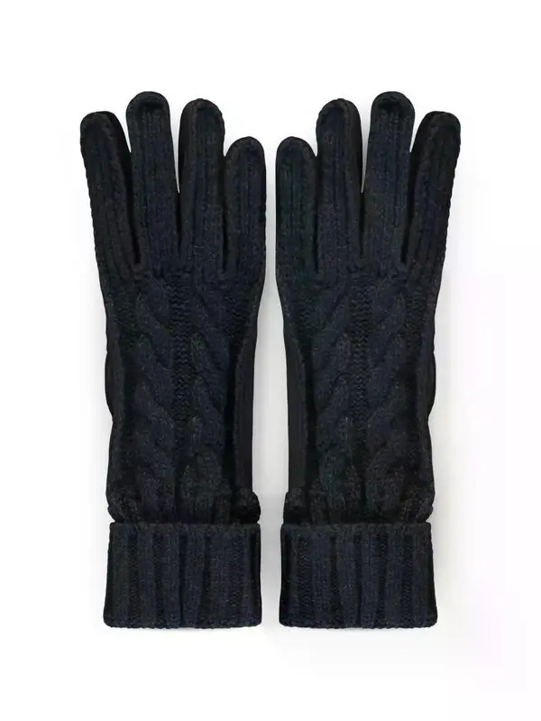 MOORER Cable-knit Gloves - Black