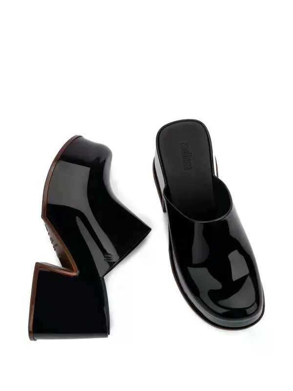Melissa Mia Platform Mules - Black