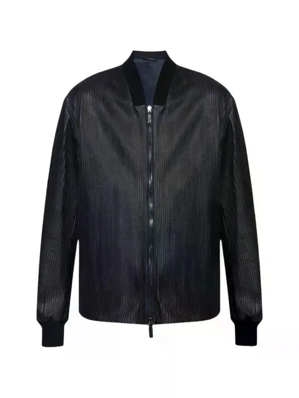 Giorgio Armani Ribbed Zip Jacket - Blue
