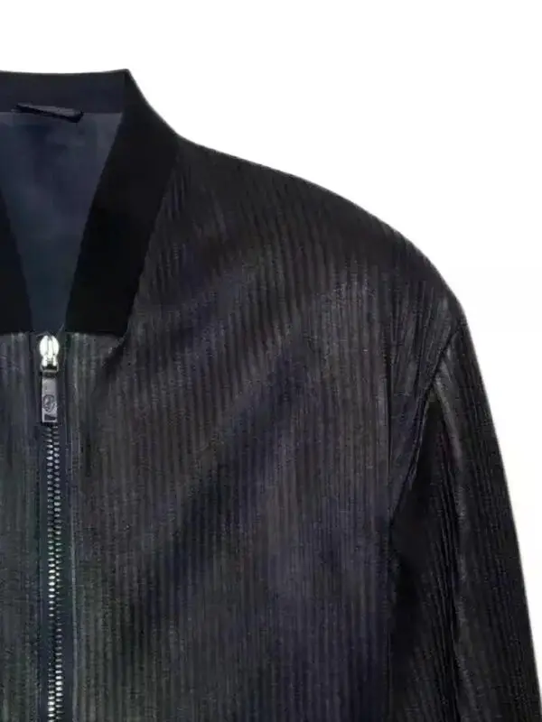 Giorgio Armani Ribbed Zip Jacket - Blue