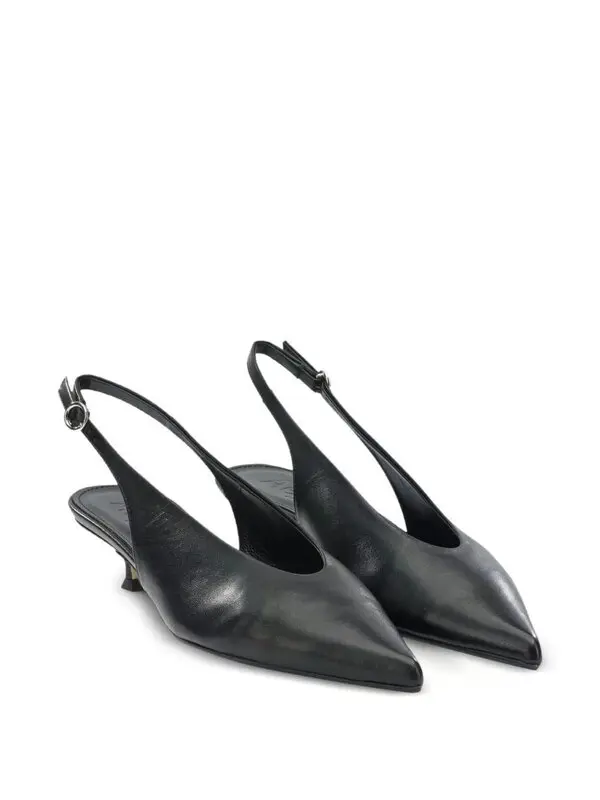 AeydĒ Camila Slingback Kitten Heel Pumps - Black