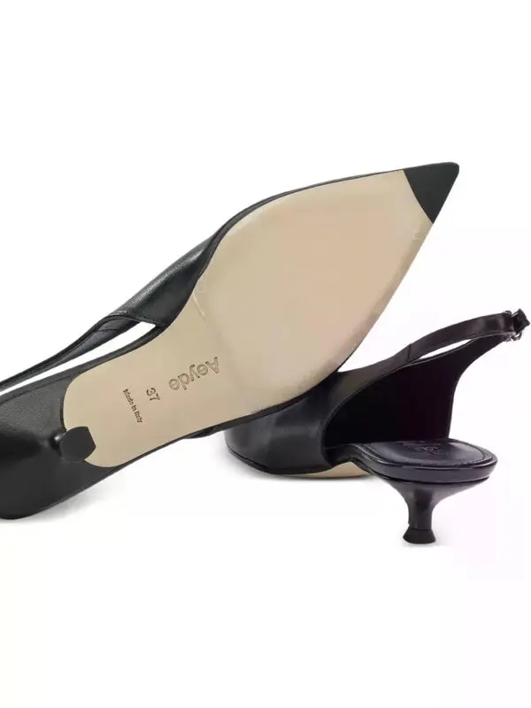 AeydĒ Camila Slingback Kitten Heel Pumps - Black