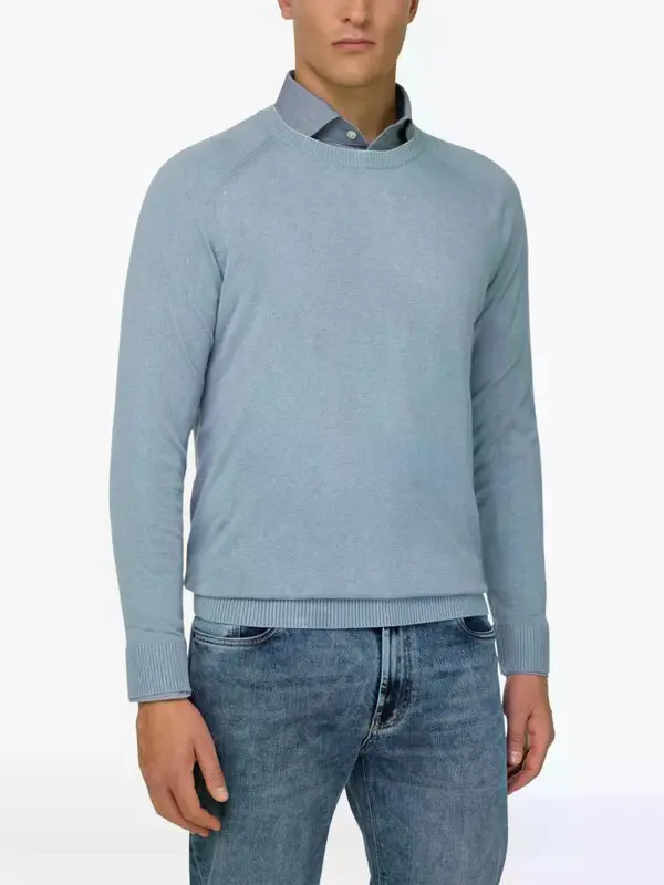 Boggi Milano Crew-neck Raglan Sweater - Blue