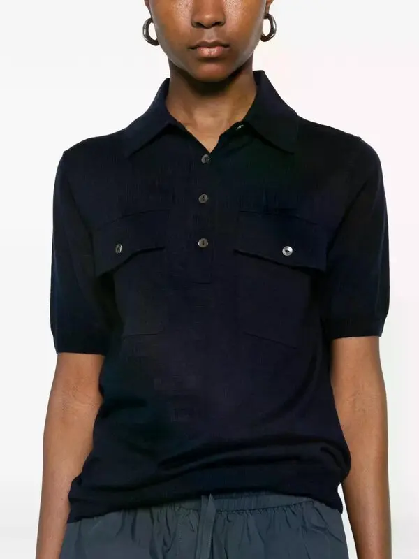 P.a.r.o.s.h Pocket Knitted Polo Top