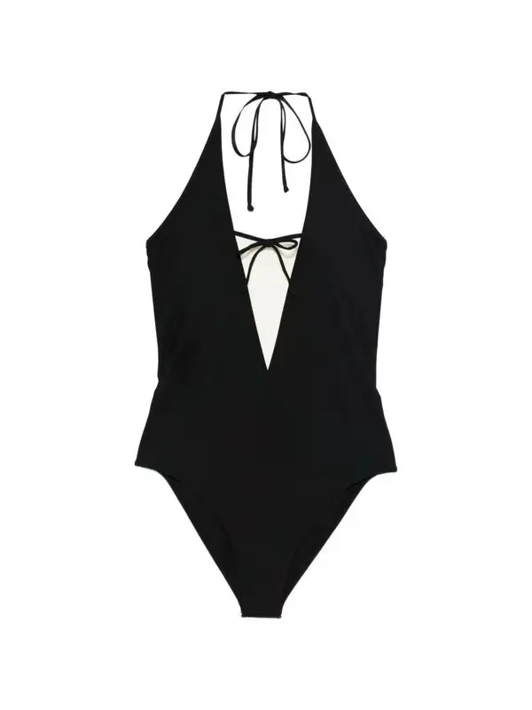 Valentino Garavani Tie Halter Swimsuit - Black