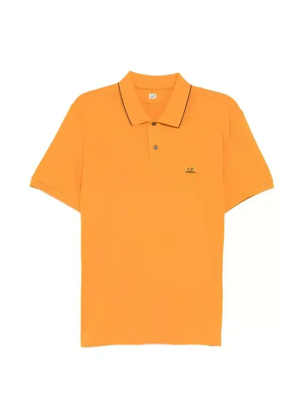 C.P. COMPANY Logo-embroidered Polo Shirt - Orange