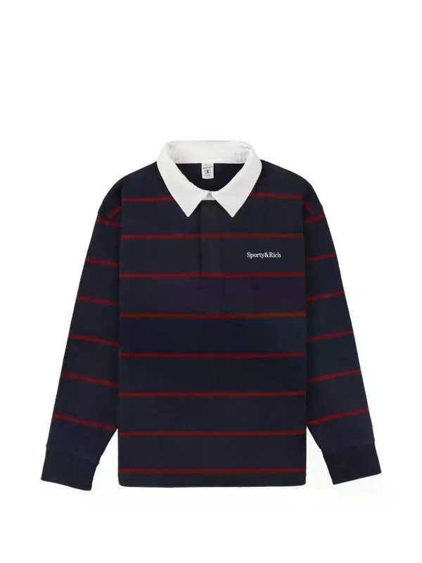 Sporty & Rich Striped Long-sleeve Polo Shirt