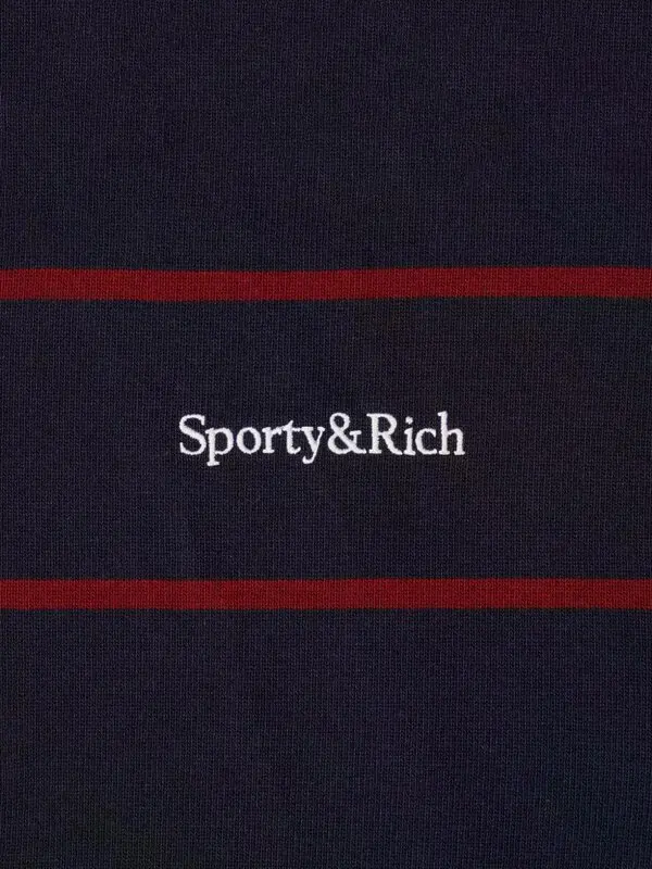 Sporty & Rich Striped Long-sleeve Polo Shirt