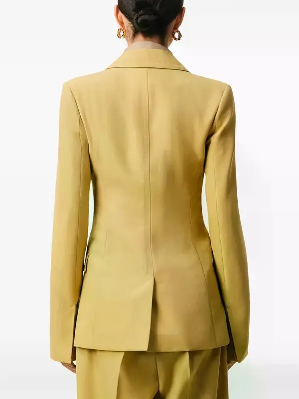 AMI Paris Wool Single-breasted Fitted Jacket - Yellow