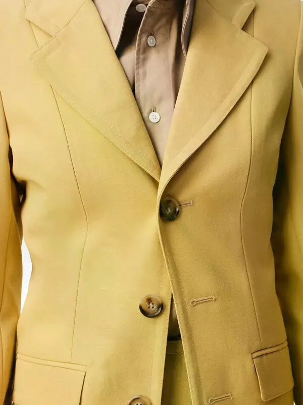 AMI Paris Wool Single-breasted Fitted Jacket - Yellow