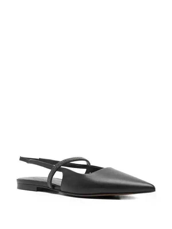 Brunello Cucinelli Point-toe Strap Flat Pumps