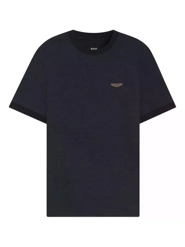 BOSS X Aston Martin T-shirt In Wool-cotton Jacquard - Blue