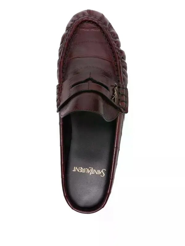 Saint Laurent Le Loafer Round-toe Mules - Red