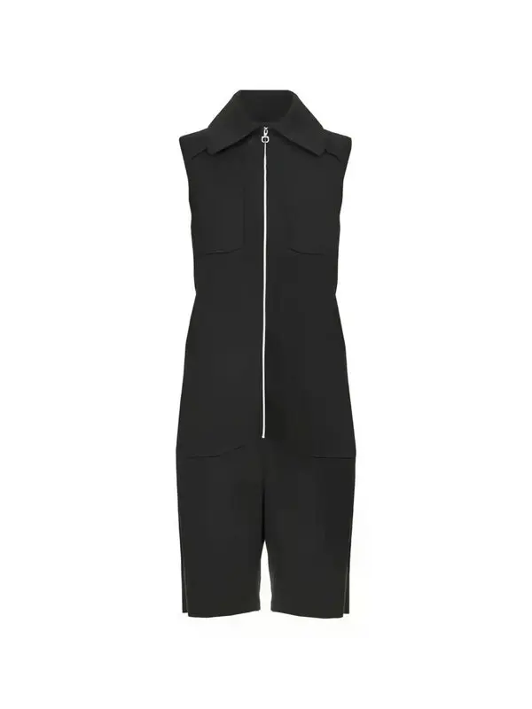 FERRAGAMO Collared Patch Pocket Playsuit - Black