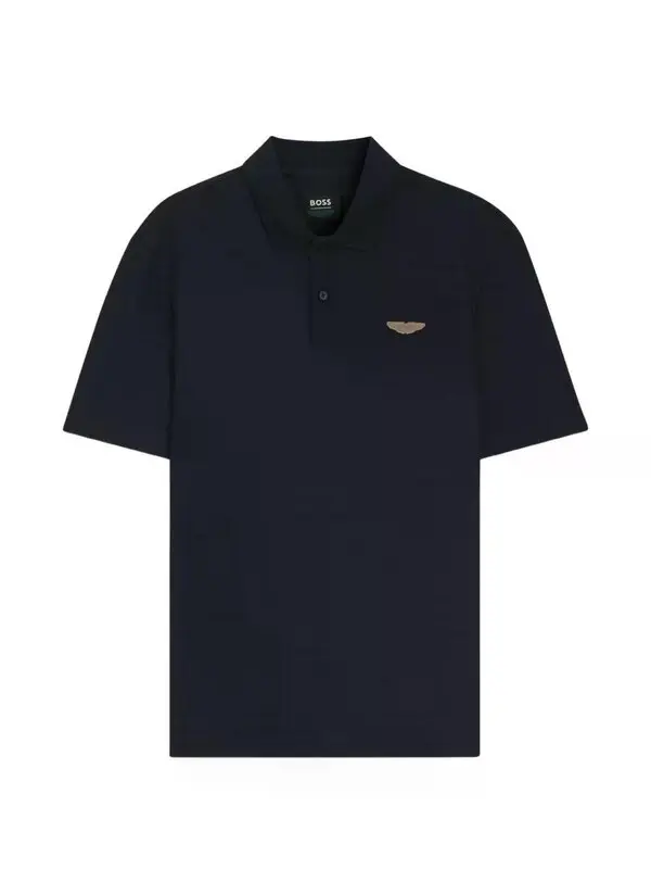 BOSS Polo Shirt In Cotton Jacquard - Blue
