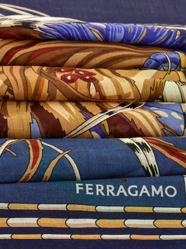 FERRAGAMO Rooster-print Scarf