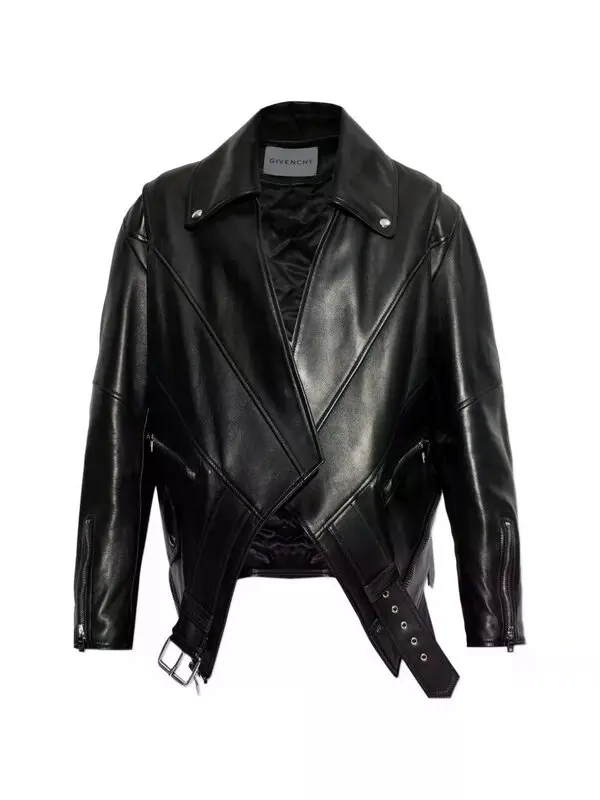Givenchy Lambskin Zip-up Jacket - Black