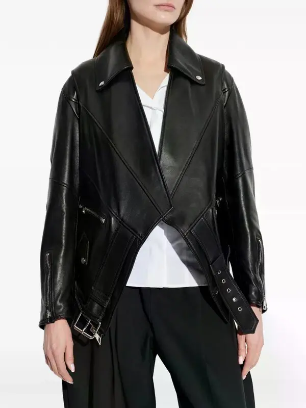 Givenchy Lambskin Zip-up Jacket - Black