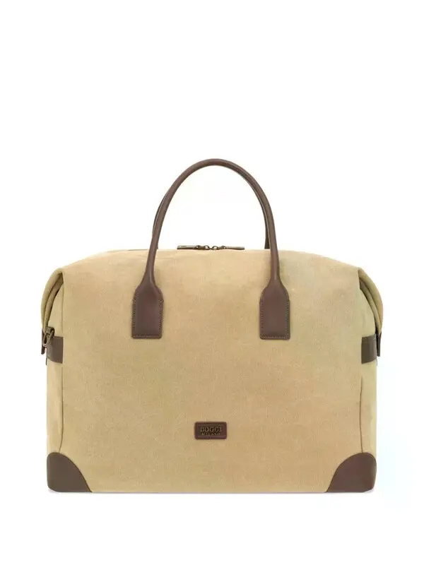 Boggi Milano Zipped Travel Holdall - Neutrals