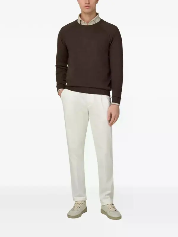 Boggi Milano Crew-neck Raglan Sweater - Brown
