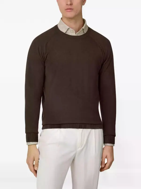 Boggi Milano Crew-neck Raglan Sweater - Brown