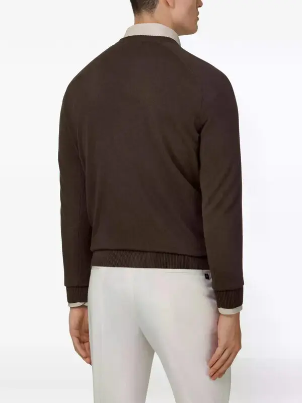 Boggi Milano Crew-neck Raglan Sweater - Brown