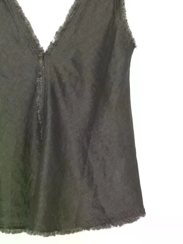 P.a.r.o.s.h Frayed V-neck Blouse - Grey
