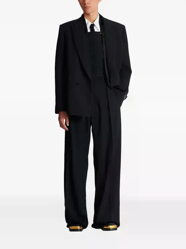 Balmain Wool Jumpsuit With Chain Straps
