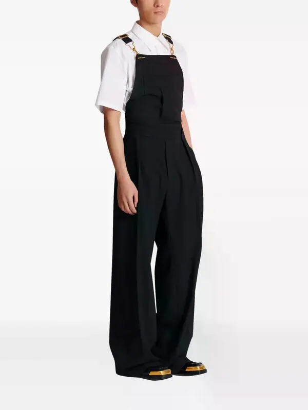 Balmain Wool Jumpsuit With Chain Straps
