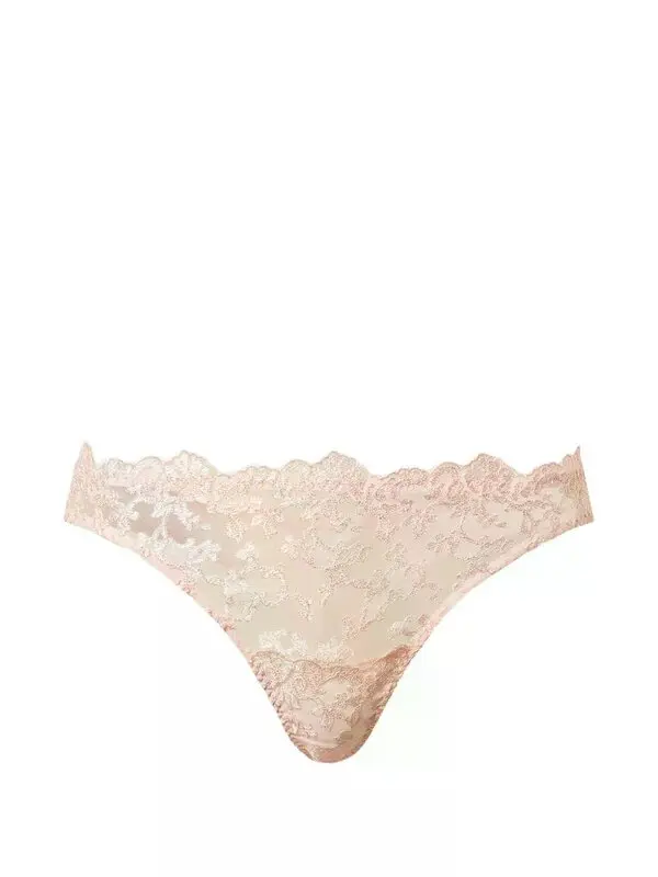 TWINSET Embroidered Thong - Pink