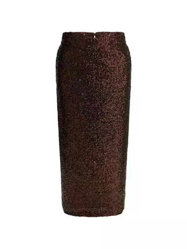 SEMPER Sequin Embellished Midi Skirt - Brown