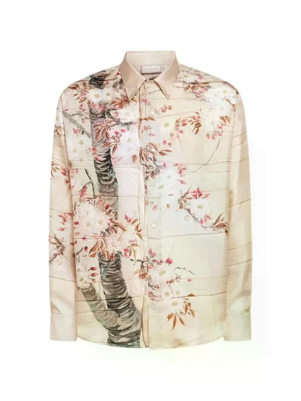 PIERRE-LOUIS MASCIA Aloe Long-sleeve Shirt - Neutrals