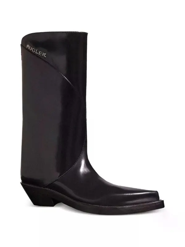 MUGLER Pointed Leather Boots