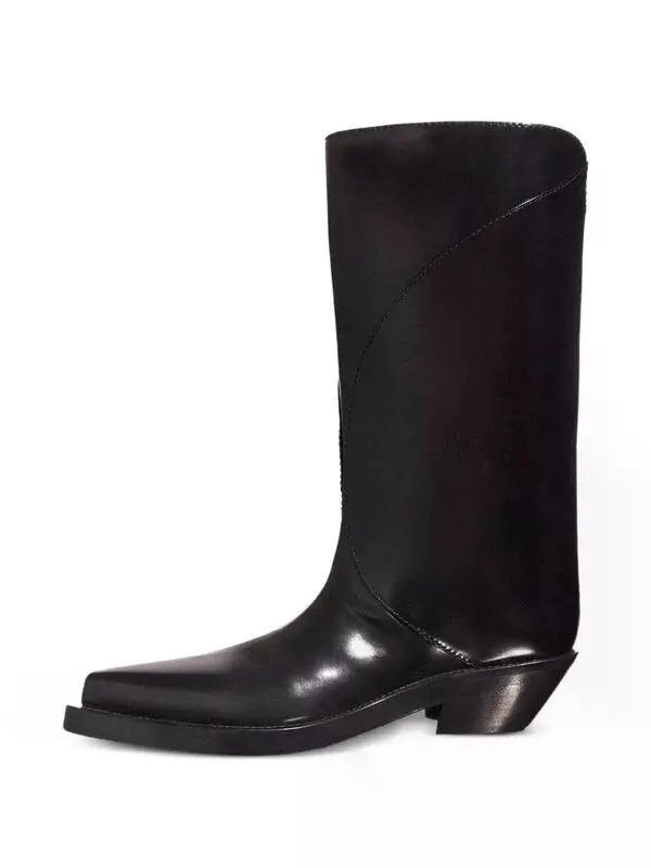 MUGLER Pointed Leather Boots