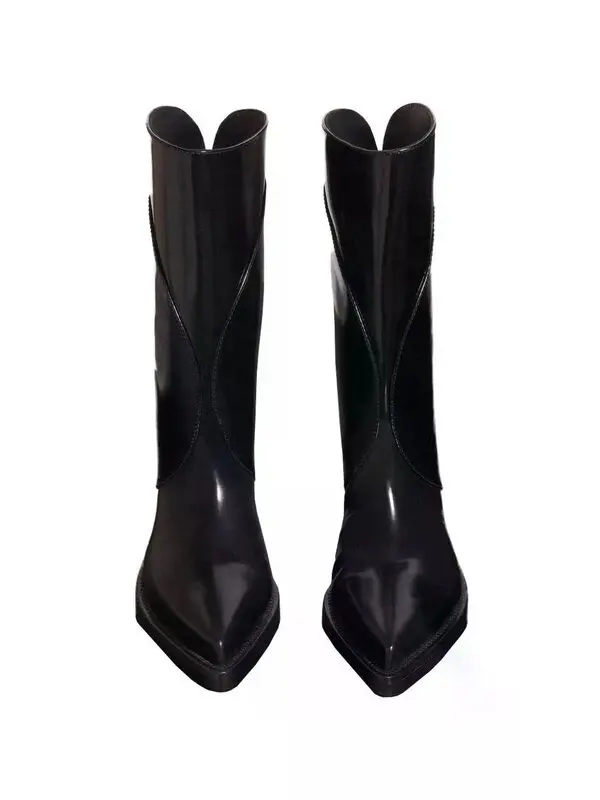 MUGLER Pointed Leather Boots