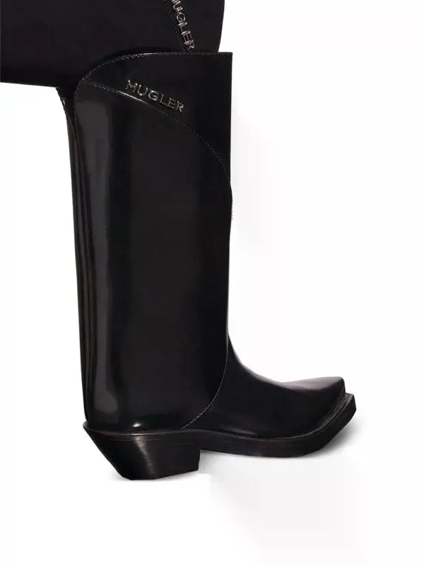 MUGLER Pointed Leather Boots