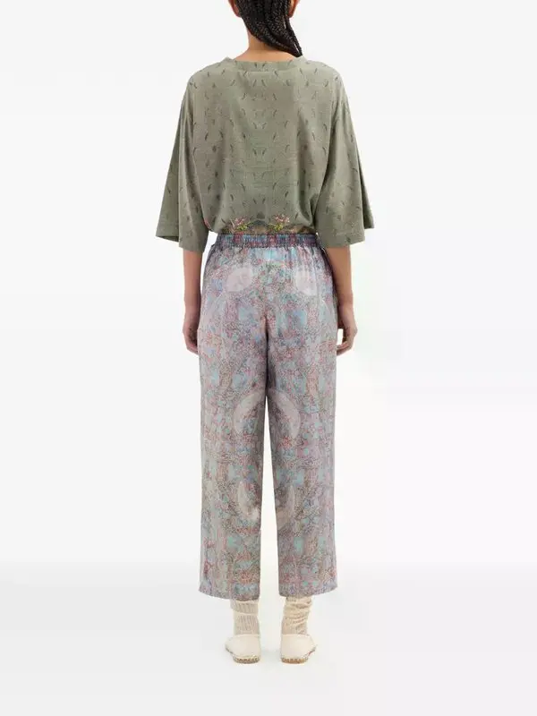 PIERRE-LOUIS MASCIA Aloe Paisley Silk Trousers - Blue
