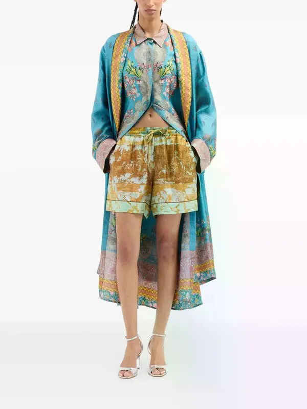 PIERRE-LOUIS MASCIA Floral-print Shorts - Brown